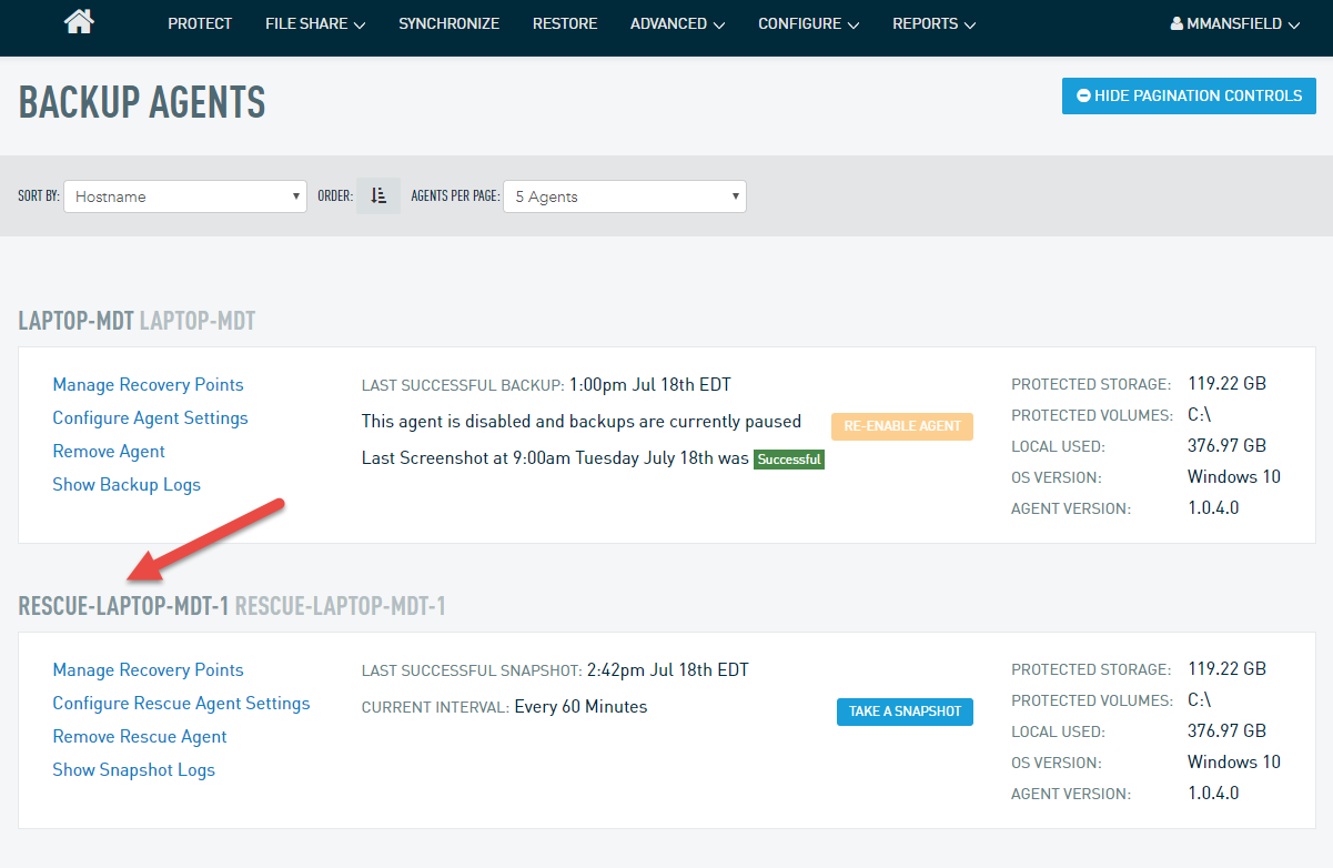 Starting a local virtualization on a Datto appliance