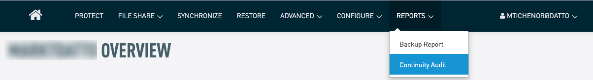 How Do I Generate a Continuity Audit Report for My Datto Device?