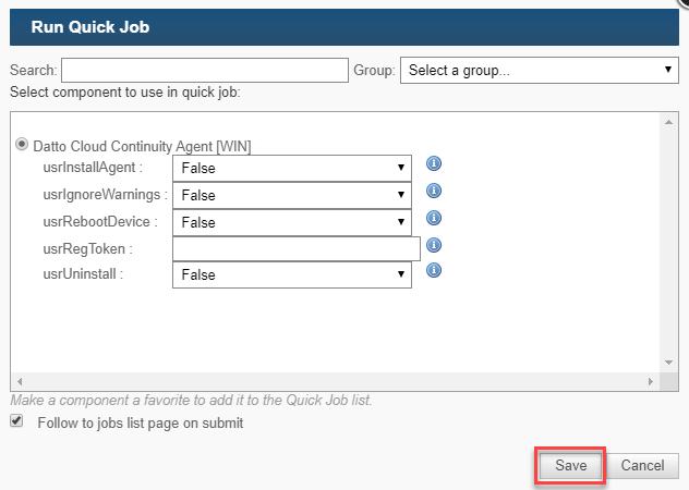 Deploying the Datto Endpoint Backup agent via Datto RMM