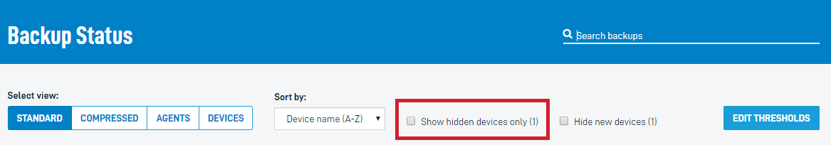 Datto Partner Portal: Hiding devices in the Datto Partner Portal