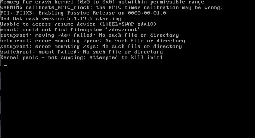 Screenshot Verification failure: Kernel Panic