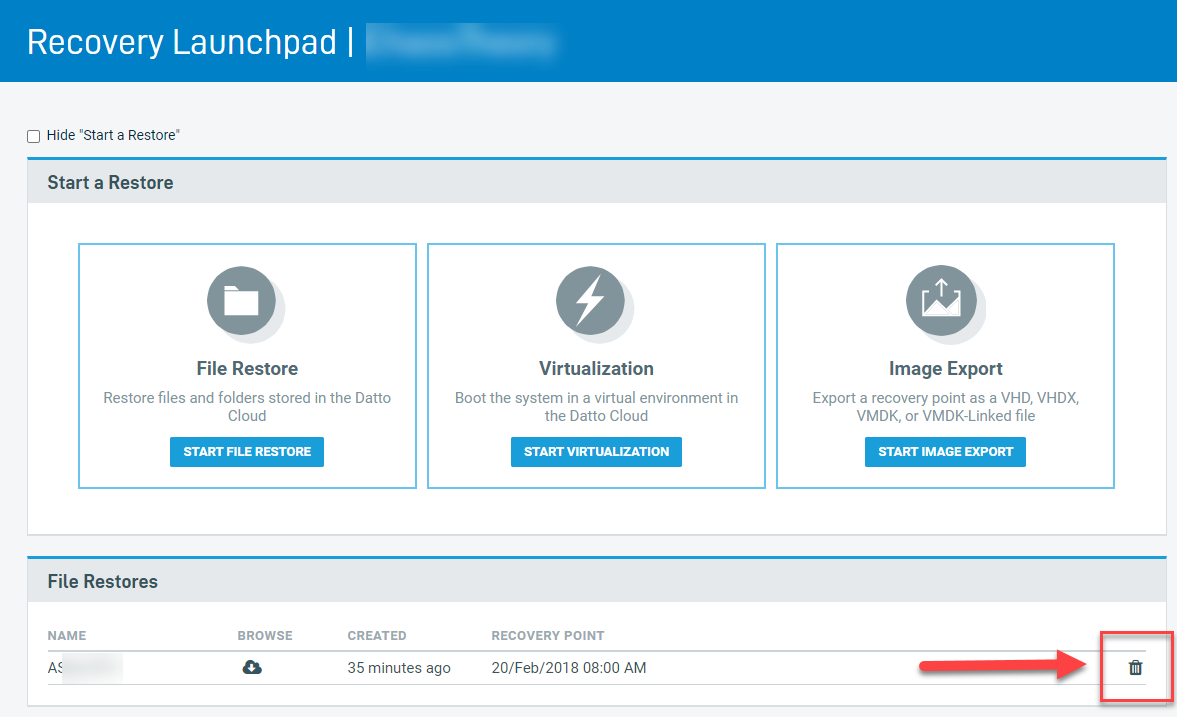 Performing an offsite File Restore