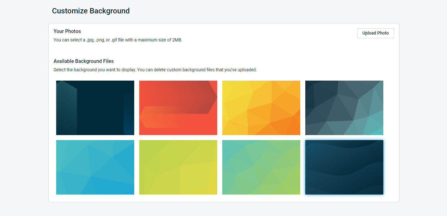 Customize Background